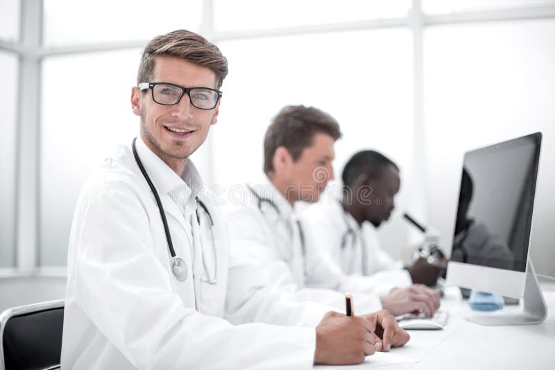 Group of Doctors Conducting Laboratory Studies Stock Image - Image of ...