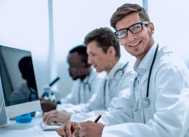 Group of Doctors Conducting Laboratory Studies Stock Image - Image of ...