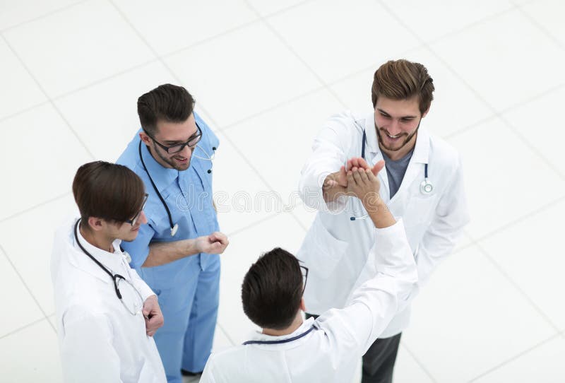 Group of Doctors Discussing Work Issues Stock Image - Image of male ...