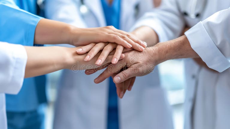 A Group of Doctors are Holding Hands in a Circle Stock Illustration ...