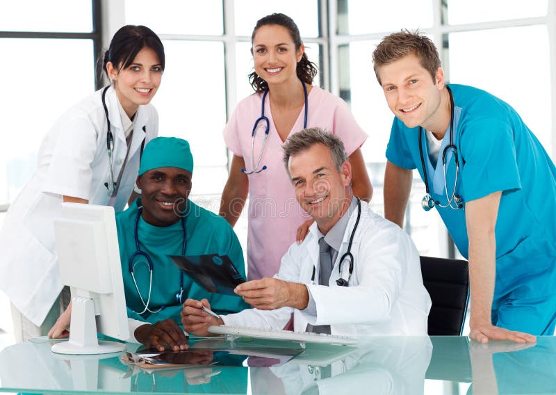 Group of Doctors in a Meeting Stock Image - Image of blond, male: 9619043