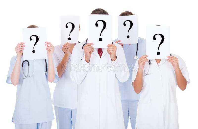 Group of Doctors with Question Mark Sign Stock Image - Image of mark ...