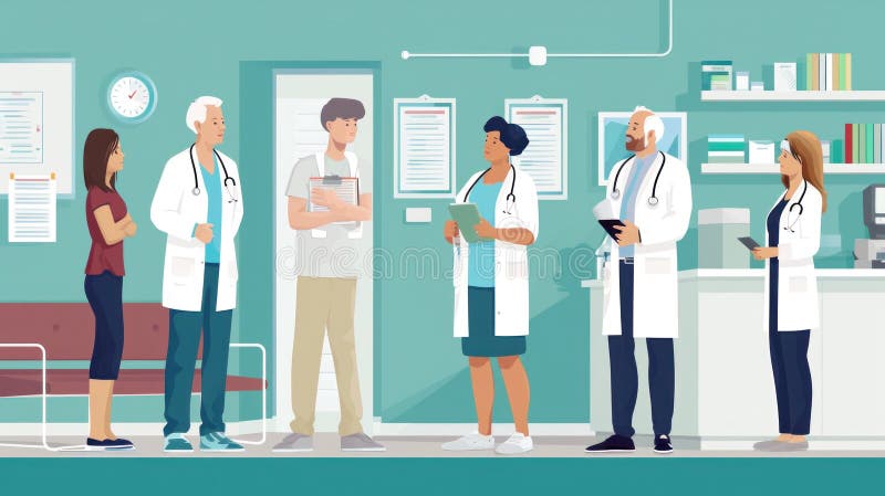 A Group of Doctors Standing Around a Patient in the Hospital, AI Stock ...