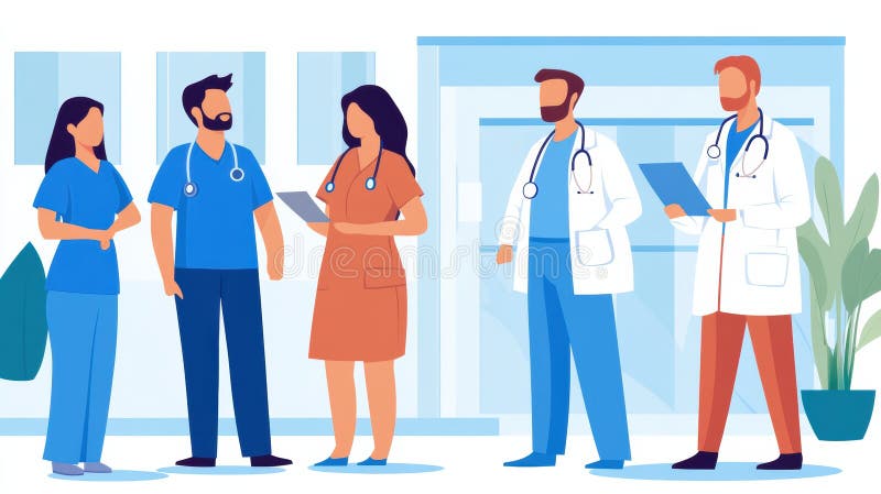 A Group of Doctors Standing Around a Patient in the Hospital, AI Stock ...