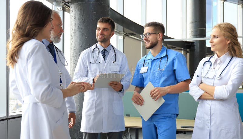 Group of Doctors Standing at the Medical Office Stock Image - Image of ...