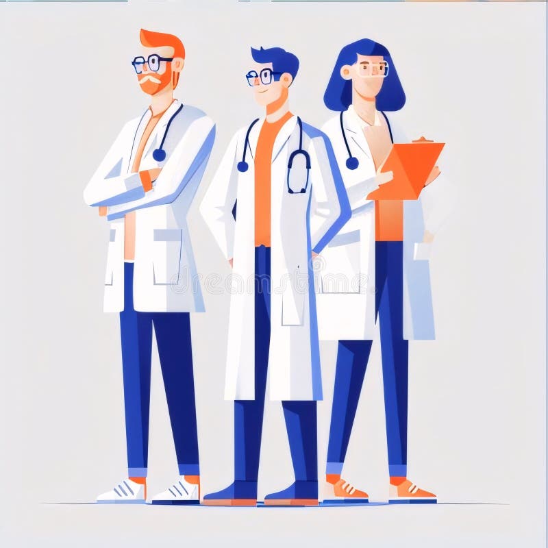 Group of Doctors. Vector Illustration in a Flat Style Stock ...