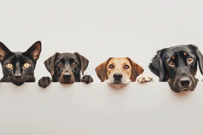 Group of Dogs Examining Information on White Board. Ideal for ...