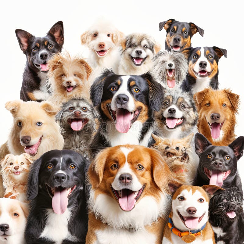 Group of Dogs Looking at Camera Stock Photo - Image of camera, dogs ...