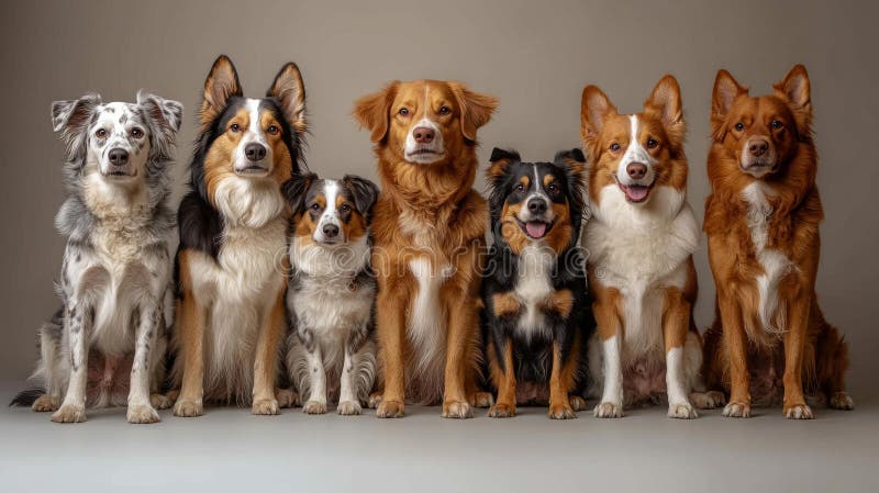 Group of Dogs Posing Together Generative AI Stock Illustration ...