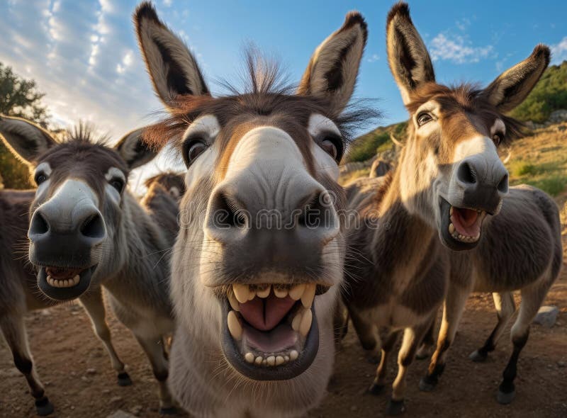 A group of donkeys stock photo. Image of generated, group - 290038692