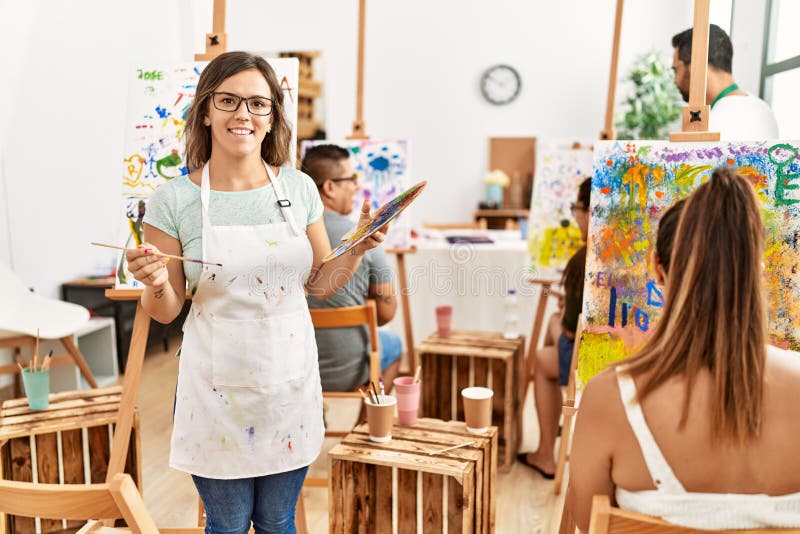 Group of Draw Students Drawing at Art Studio Stock Image - Image of ...
