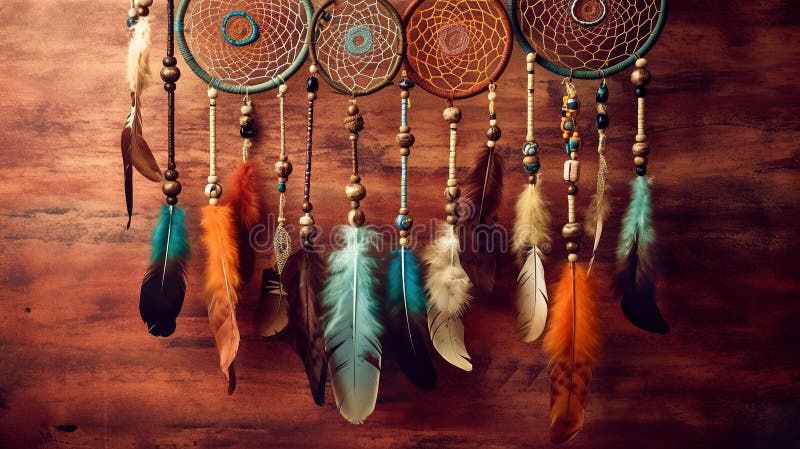A Group of Dream Catchers Hanging on a Wall. Generative AI Image. Stock ...
