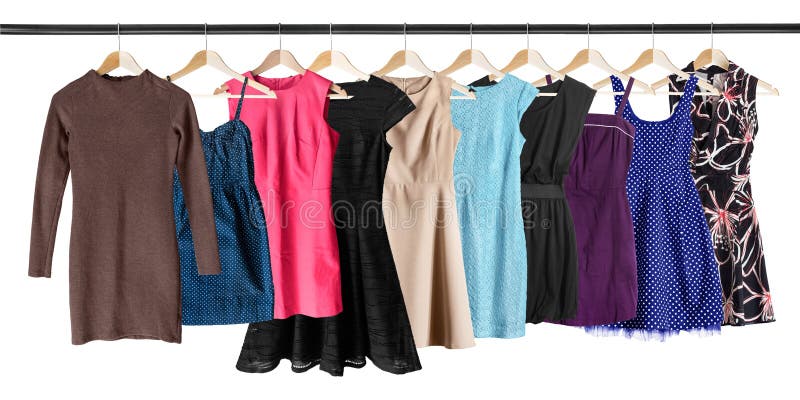 Set of dresses isolated stock image. Image of industry - 101007325