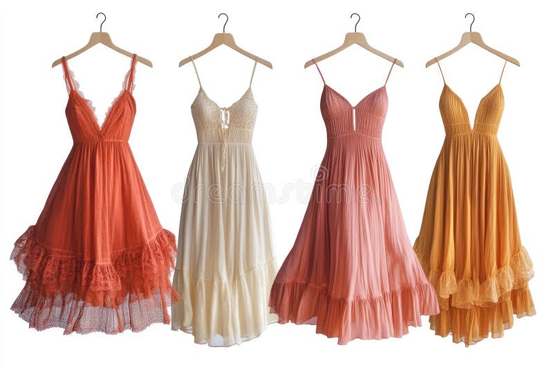Group of Dresses Hanging from a Rack Stock Image - Image of racks ...