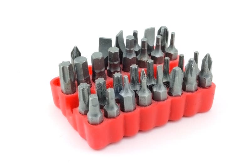 Group of Drill Heads on White Stock Photo - Image of steel, carpenter ...