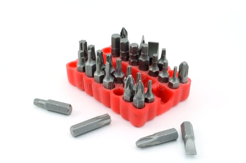 Group of Drill Heads on White Stock Photo - Image of stainless, bits ...