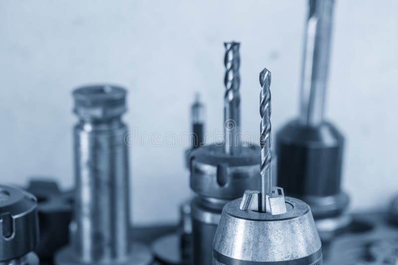 The Group of Drill Tool in the Light Blue Scene Stock Photo - Image of ...