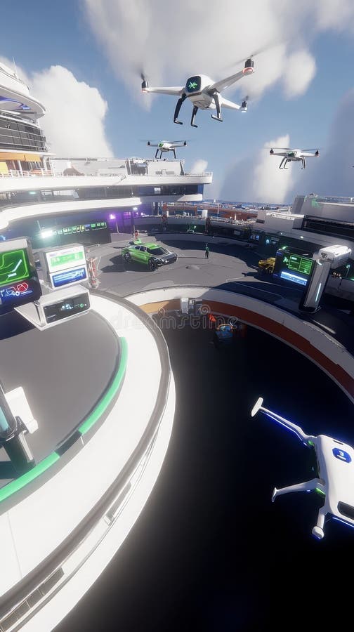 A Group of Drones Flying Over a City Stock Image - Image of fast, race ...