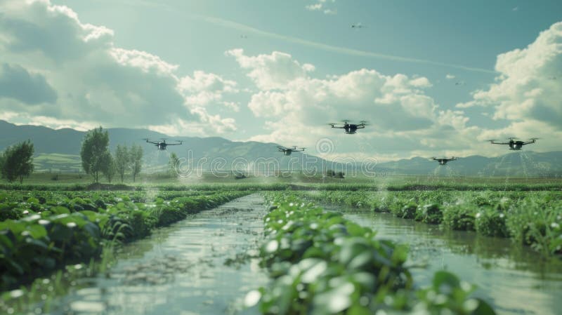 A Group of Drones Work in Unison To Water Multiple Fields at Once ...