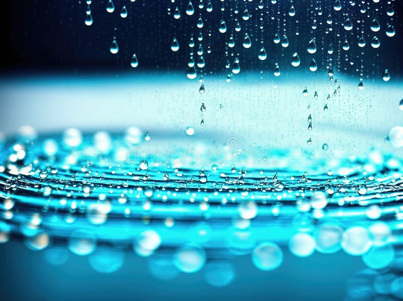 A Group of Droplets of Water Falling from the Sky, Creating a Misty ...