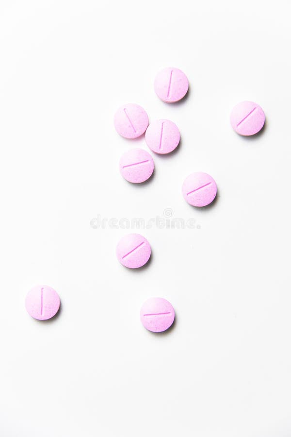 Group of Drug Pink Color on White Background Stock Photo - Image of ...