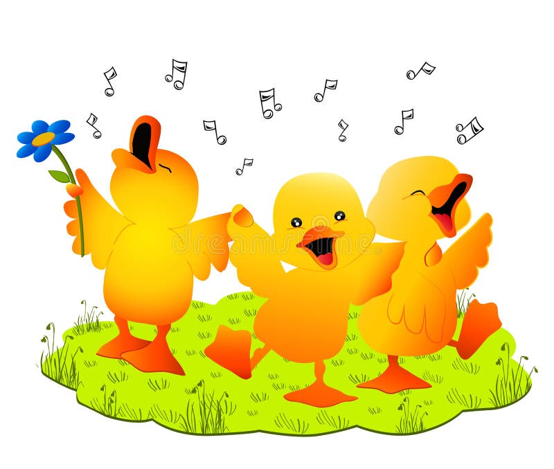 Happy duck singing stock vector. Illustration of duckling - 47882933