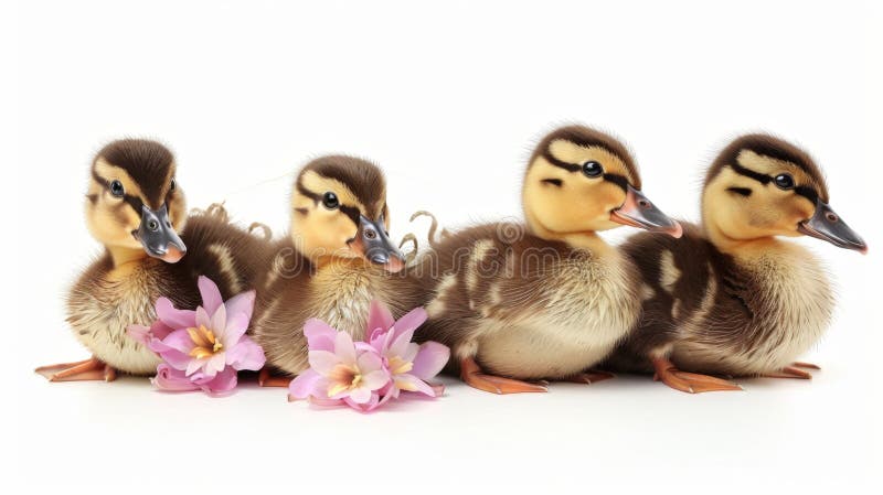 Four ducks in a row stock image. Image of feathers, ducks - 314350203