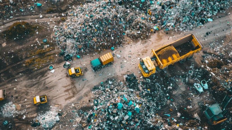 Group of Dump Trucks Driving Down Road Stock Photo - Image of gravel ...