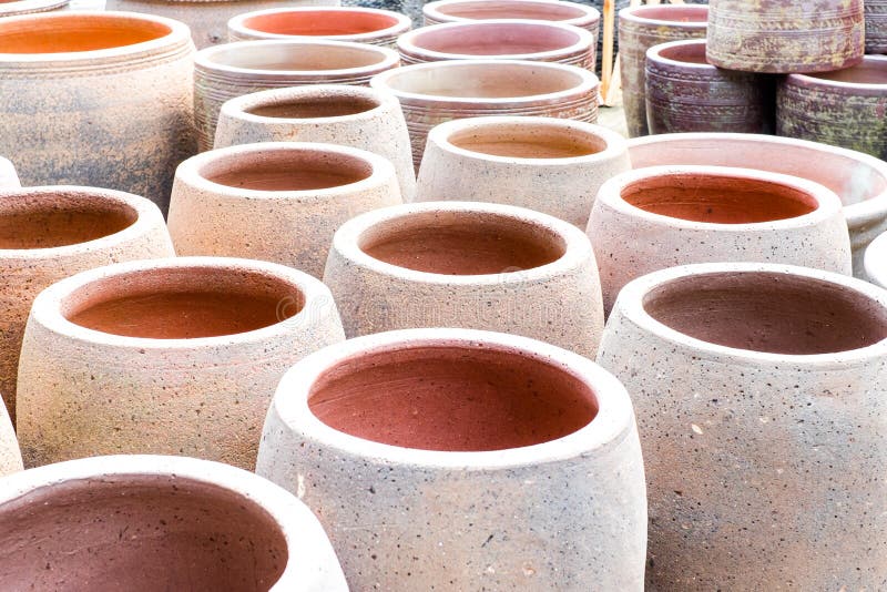 Group of Earthenware Jar,flower Pot Stock Photo - Image of domestic ...