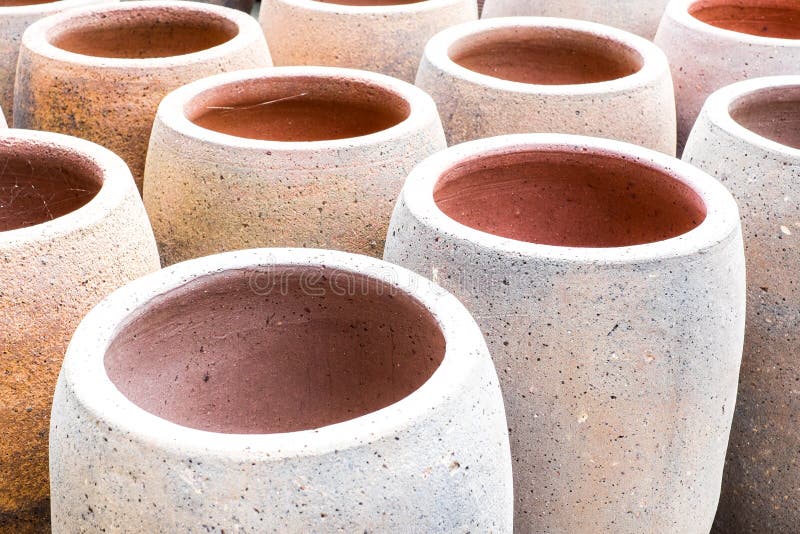 Group of Earthenware Jar,flower Pot Stock Photo - Image of domestic ...