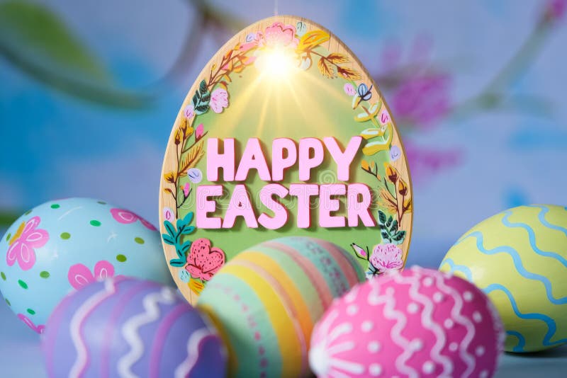 Group Easter Eggs Sign Says Happy Stock Photos - Free & Royalty-Free ...