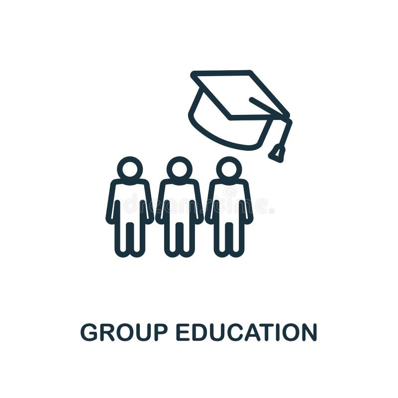 Group Education Icon Outline Style. Thin Line Creative Group Education ...