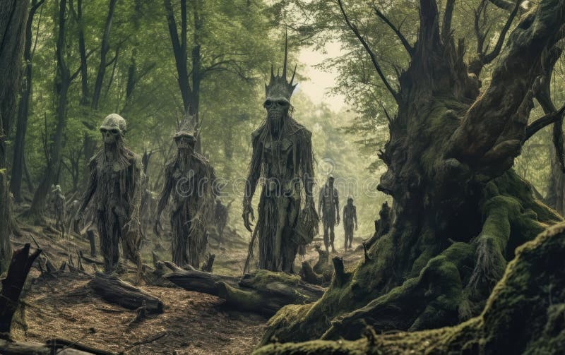 The Creepy Forest Dwellers. Created by Generative Artificial ...