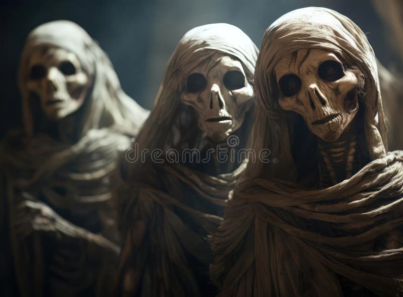 A Group of Egyptian Mummies Stock Photo - Image of mummies, pharaoh ...