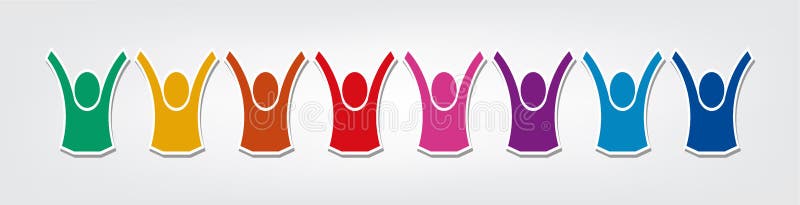 Group of Eight People Logo in a Circle.Persons Teamwork Holding Stock ...