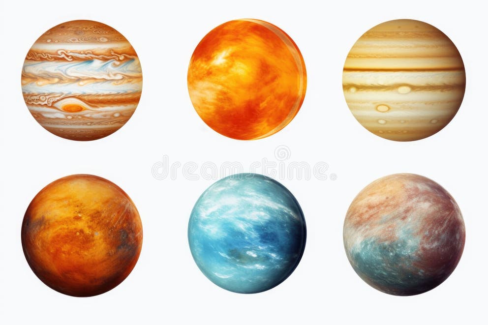 A Group of Eight Planets Aligned in a Row. Perfect for Educational ...