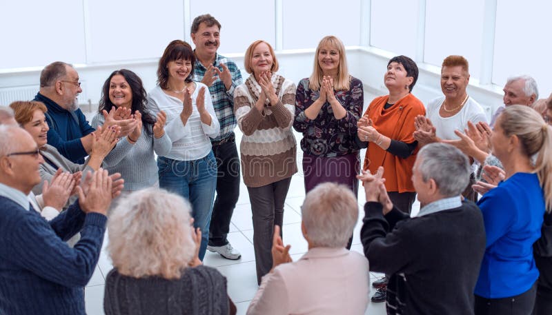 A Group of Elderly People Clap Their Hands Stock Image - Image of ...