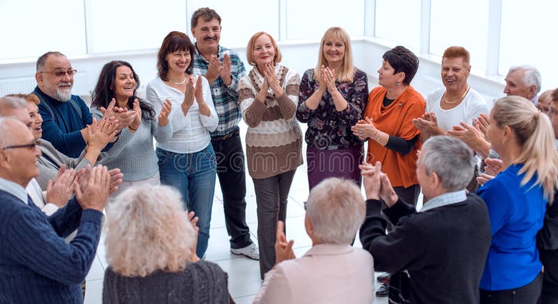 A Group of Elderly People Clap Their Hands Stock Image - Image of ...