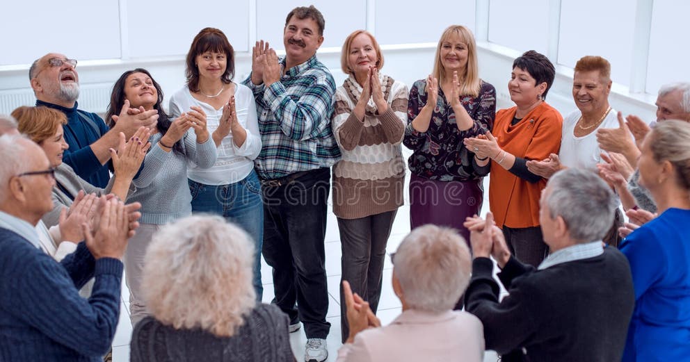 A Group of Elderly People Clap Their Hands Stock Image - Image of life ...