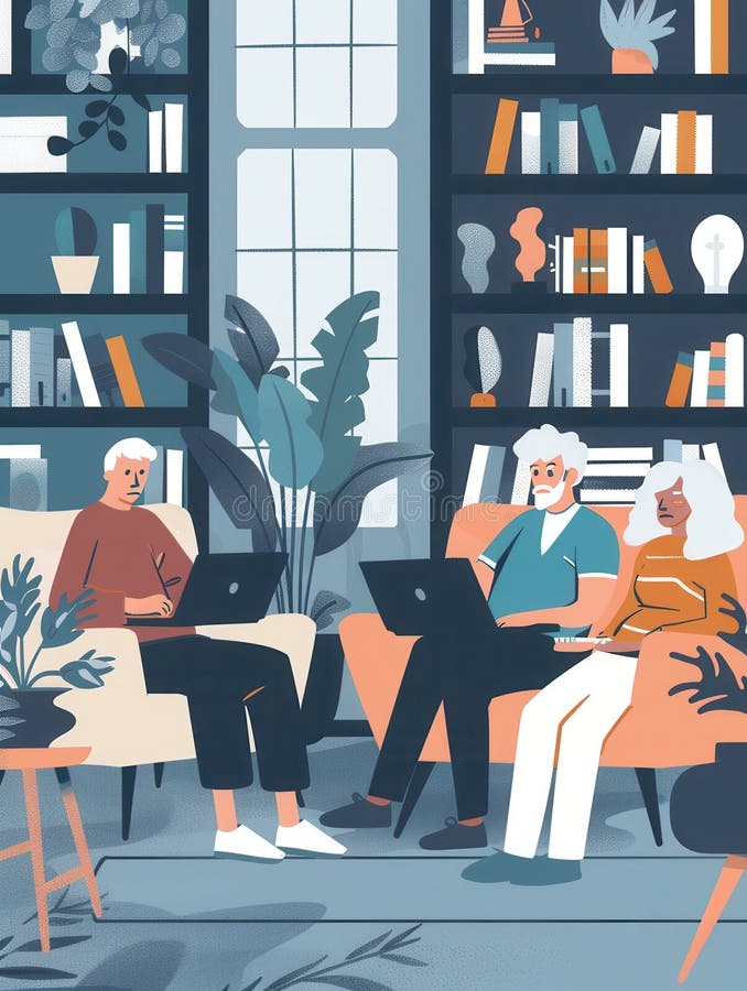 Elderly Individuals Engage in Online Learning with Laptops and Tablets ...