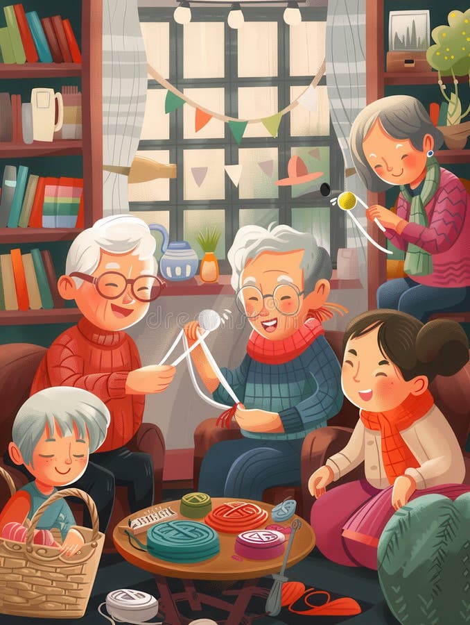 A Group of Elderly People Happily Participates in a Crafting Session ...