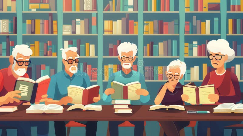 A Group of Elderly People Studies Foreign Languages Together ...