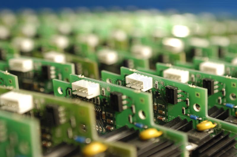Group of Electronic Circuits in a Factory Stock Image - Image of board ...