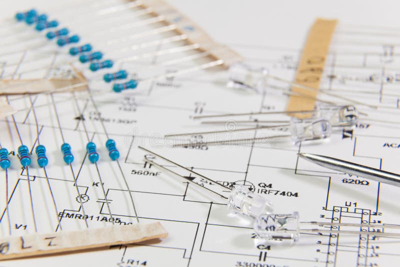 Group of Electronic Components Stock Photo - Image of group, capacitor ...