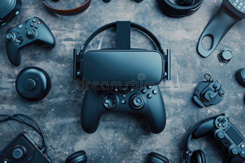 Group of Electronic Devices on Table, Technologies Gathered, Connected ...