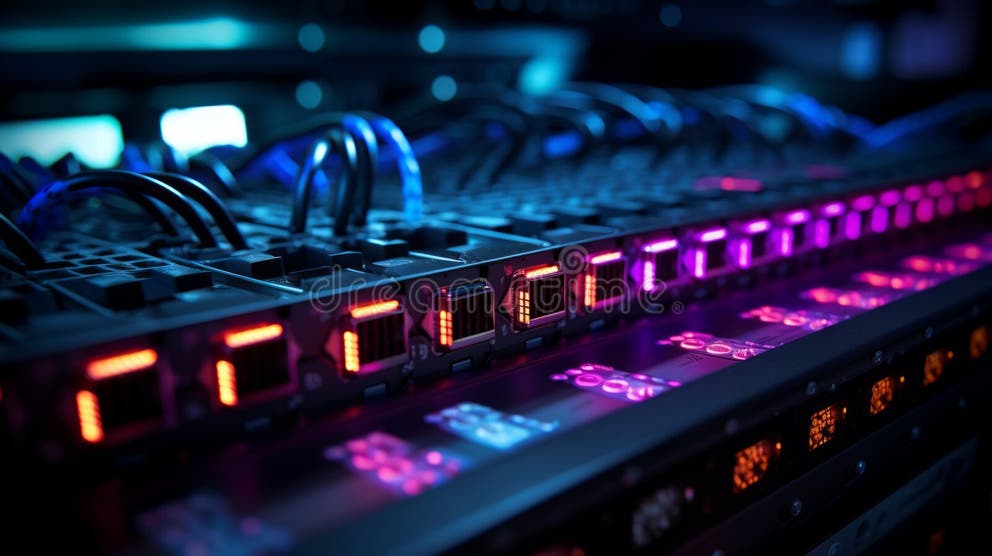 A Group of Electronics that Have Different Lights on Them S Sides Stock ...