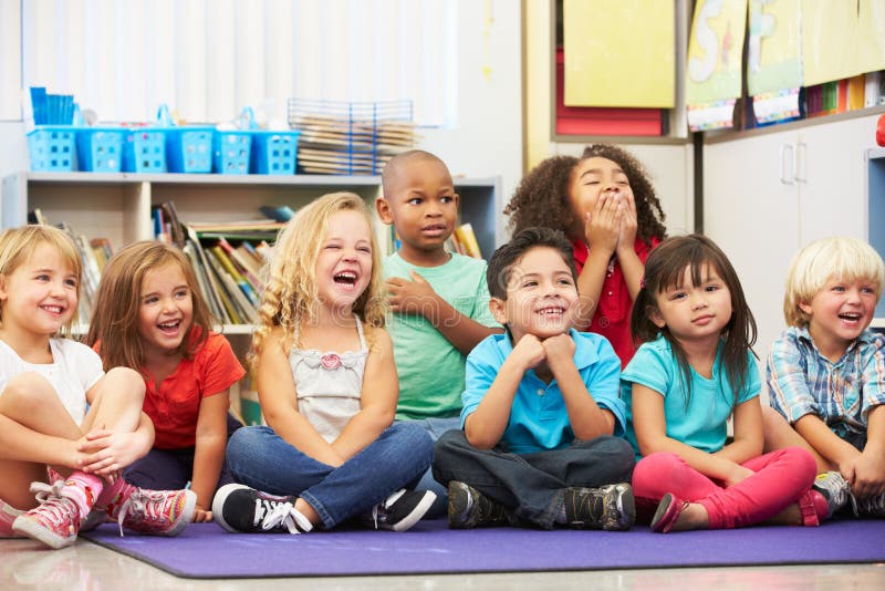 Group of Elementary Pupils in Classroom Stock Image - Image of asian ...