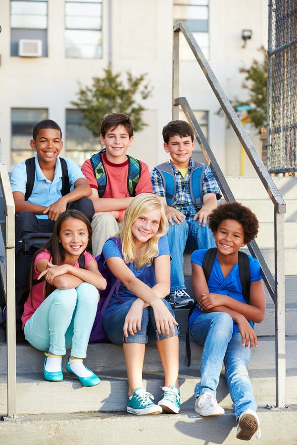 Group of Elementary School Friends Stock Image - Image of group, happy ...