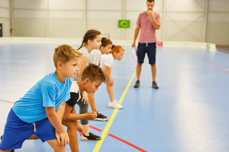 Group of Elementary School Students Doing Spring Run Stock Photo ...