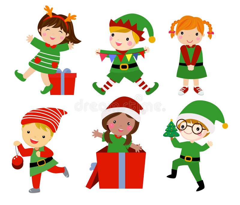Group of elfs stock vector. Illustration of celebration - 157079670
